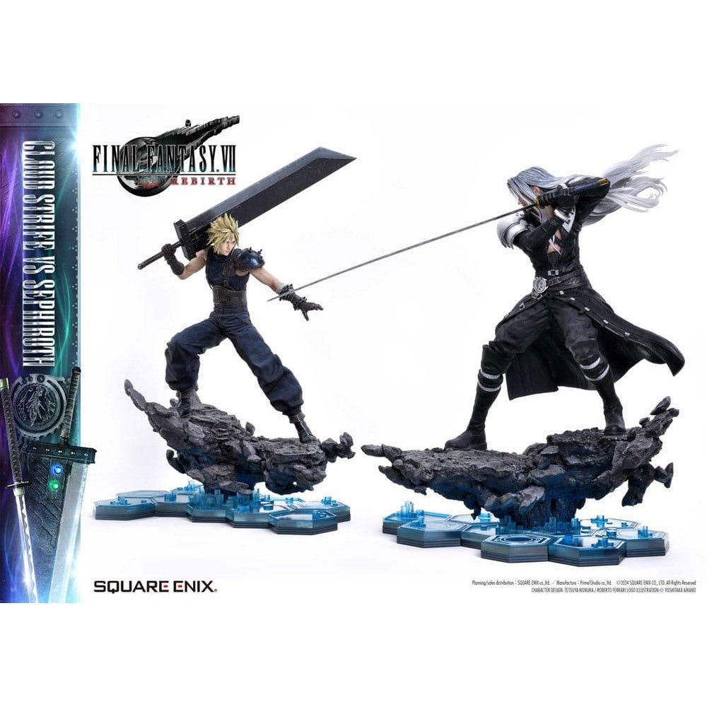 Final Fantasy VII Rebirth Statues 2-Pack 1/4 Cloud Strife vs Sephiroth ...