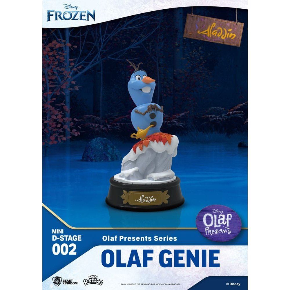 Frozen Mini Diorama Stage PVC Statue Olaf Presents Olaf Genie 12cm ...