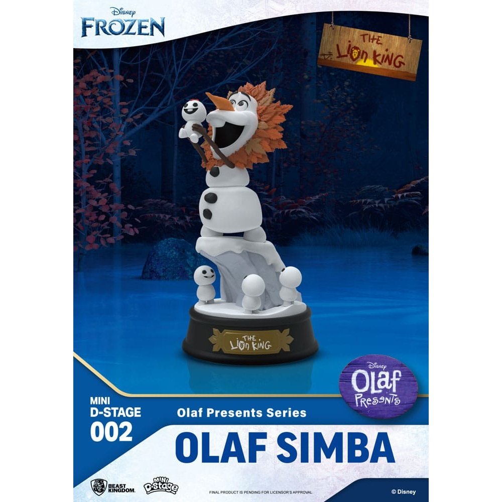 Frozen Mini Diorama Stage PVC Statue Olaf Presents Olaf Simba 12cm ...