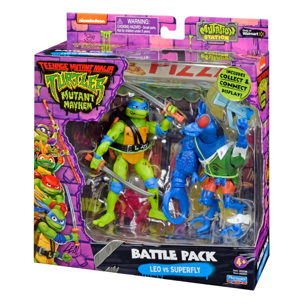 Teenage Mutant Ninja Turtles Action Figures Leonardo vs. Super Fly 11c ...