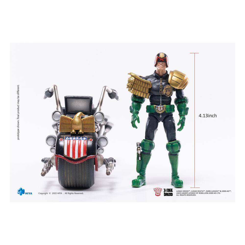 2000 AD Exquisite Mini Action Figure 1/18 Judge Dredd & Lawmaster MK 2 ...