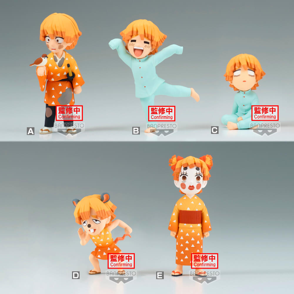 Demon Slayer WCF Chibi PVC Mini Statue Figures Zenitsu Agatsuma 7cm ...